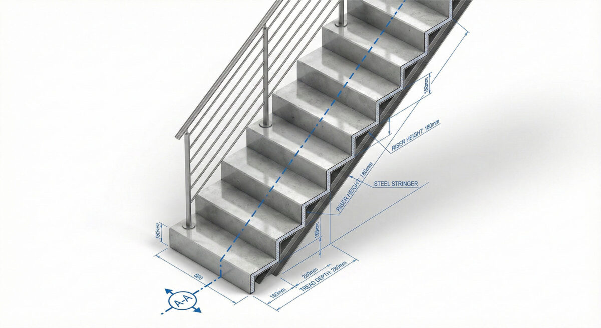 How to Draw Code-Compliant Stairs in AutoCAD + Free Blocks